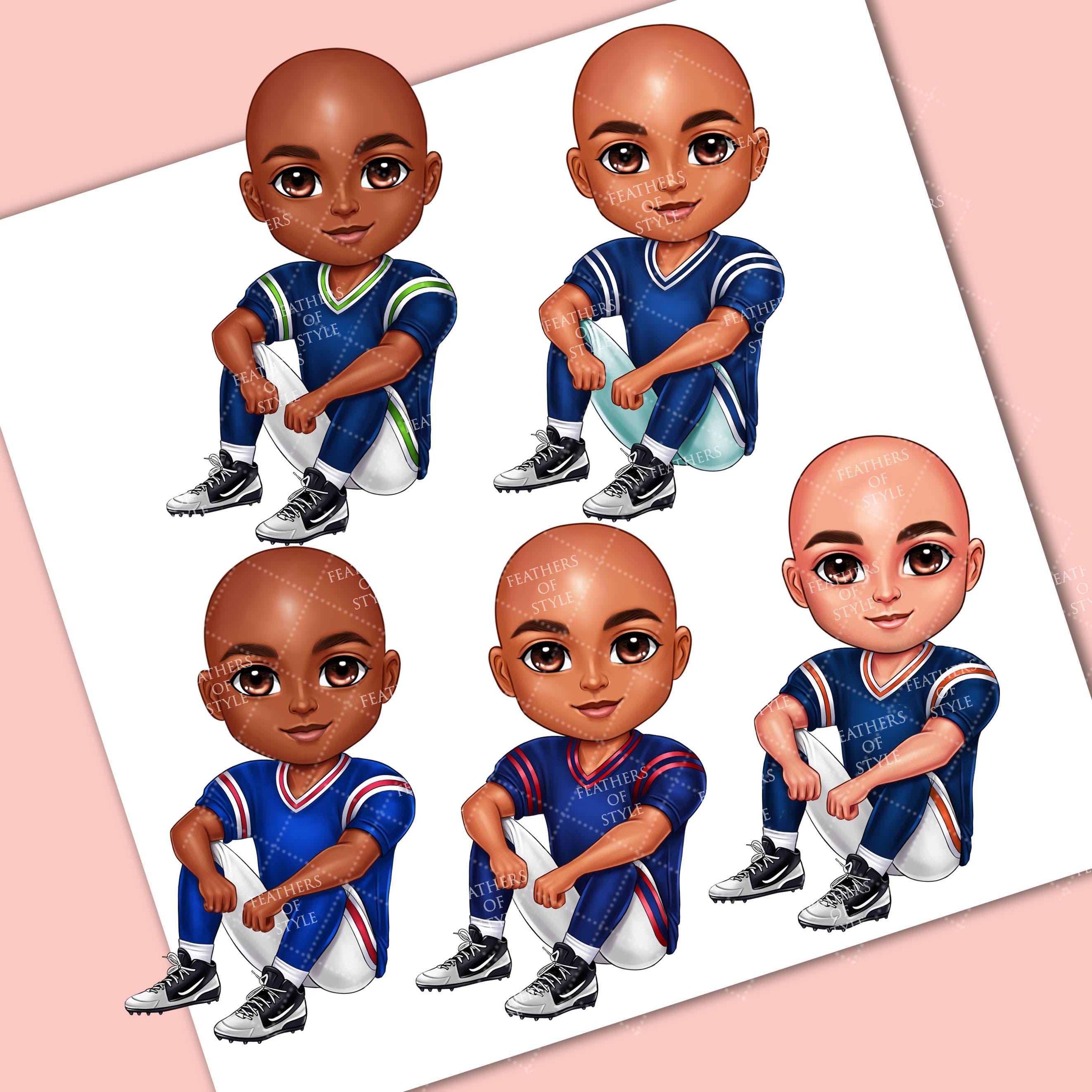 Football Chibi Man Clipart, Sport Chibi Man Clipart, Football Player ...