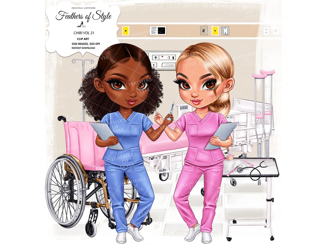 Nurse Chibi Clipart, Doctor Chibi Clipart, Chibi Clipart, Hospital ...