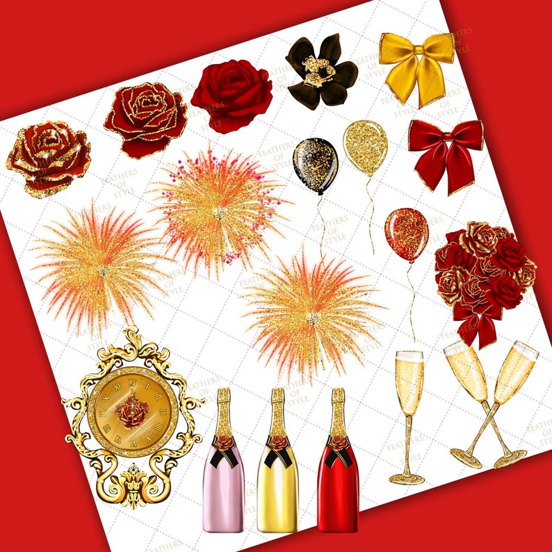 New Year Clipart, Party Clipart, NYE Clip Art, New Years Eve Clipart ...