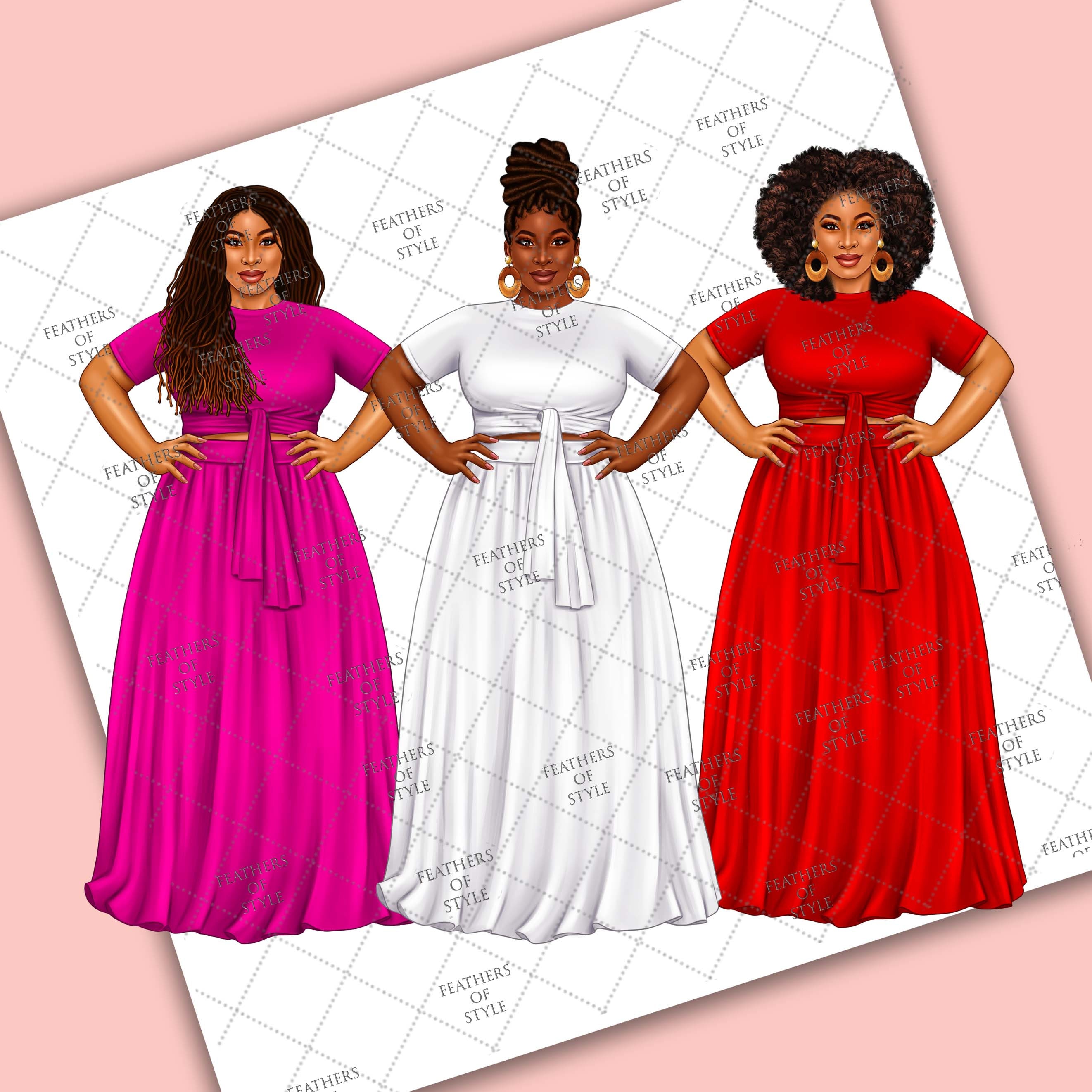 Fashion Girl Clipart, Fashion Illustration, Boss Lady Clipart, Curvy ...