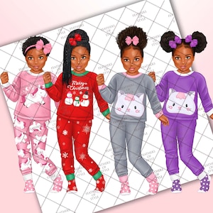 Pajama Party Clipart, Children Clipart, Bed Time Clipart, Pyjama ...
