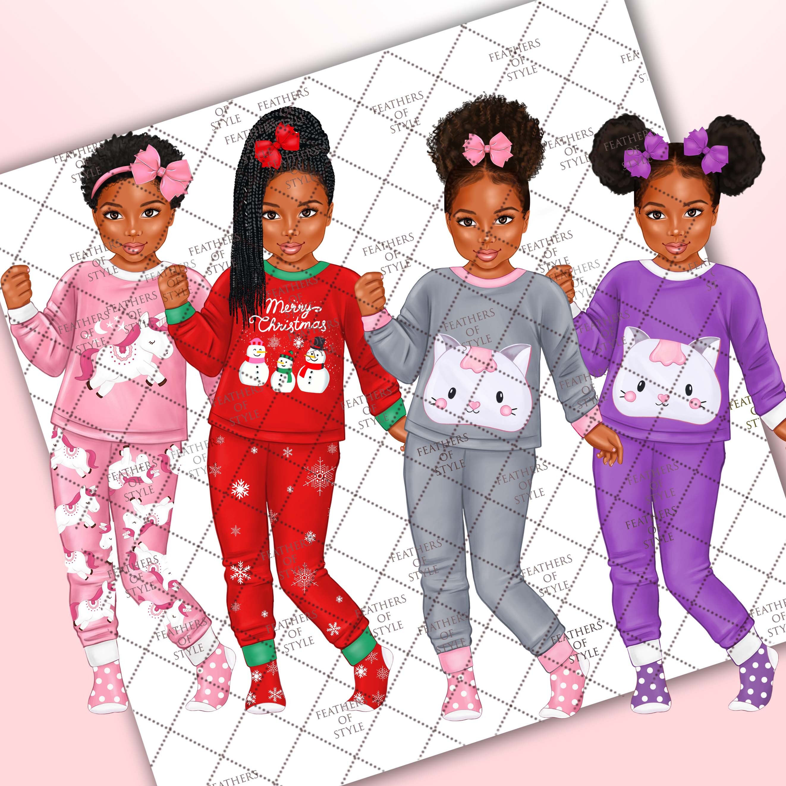 Pajama Party Clipart Children Clipart Bed Time Clipart | Etsy