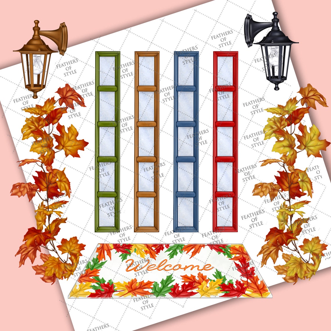 Door Scene Front Door Scene Front Door Illustration Door | Etsy