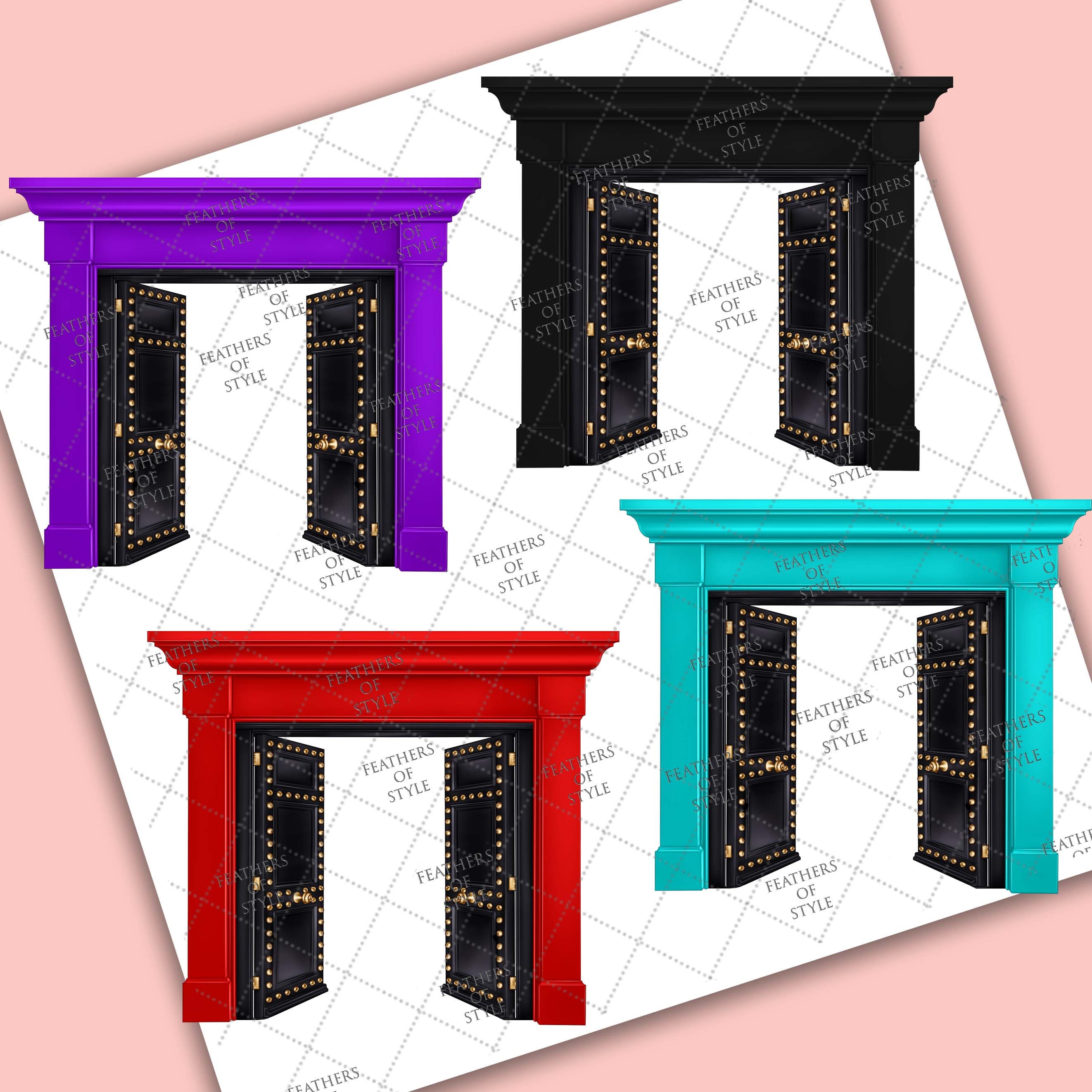 Door Scene Front Door Scene Front Door Illustration Door | Etsy