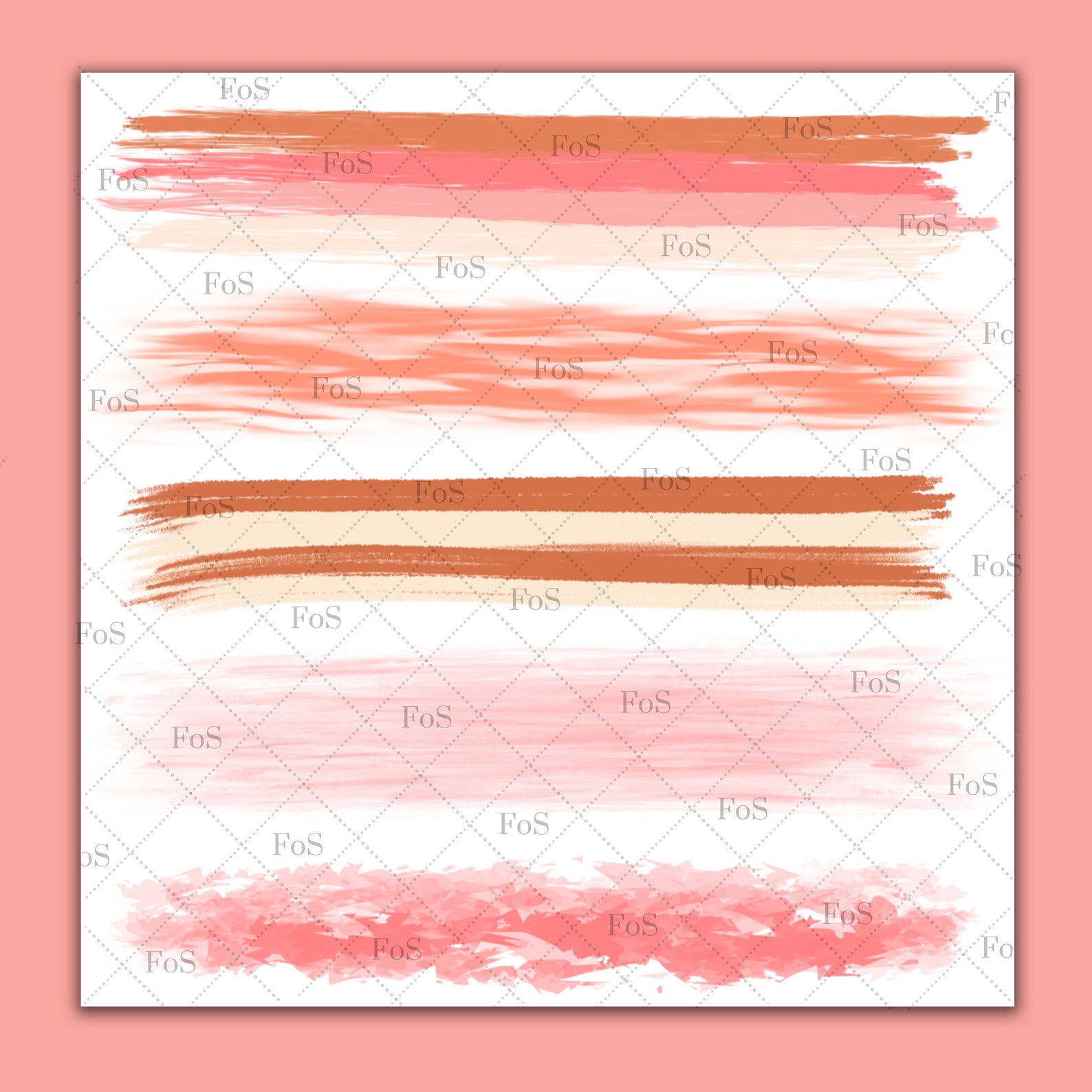 Spring Brush Strokes Spring Paint Strokes Peach Paint Brush | Etsy