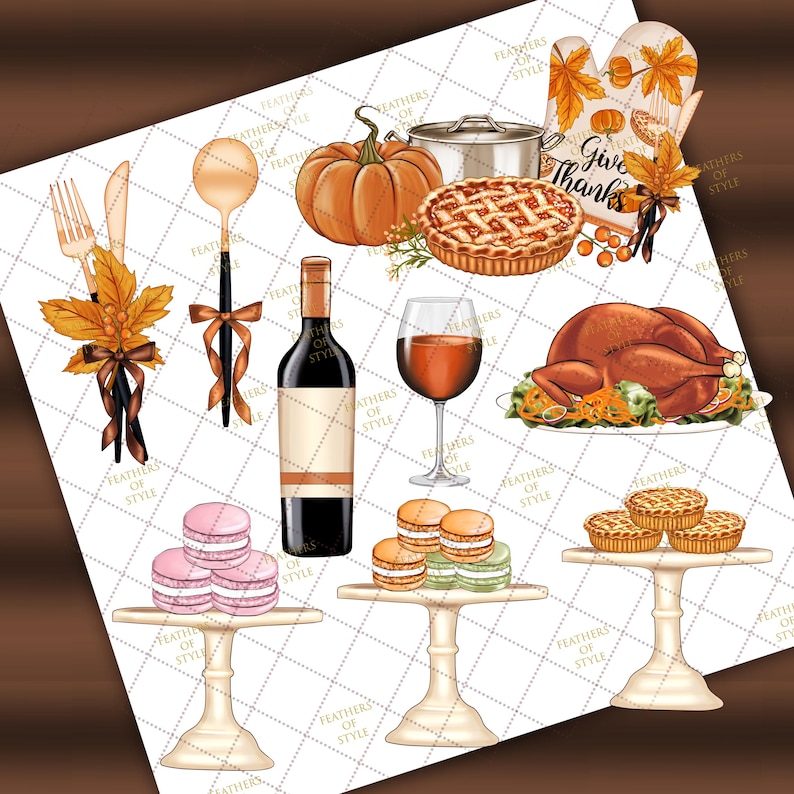 Thanksgiving Clipart, Cooking Clipart, Fall Planner Clipart, Fall ...