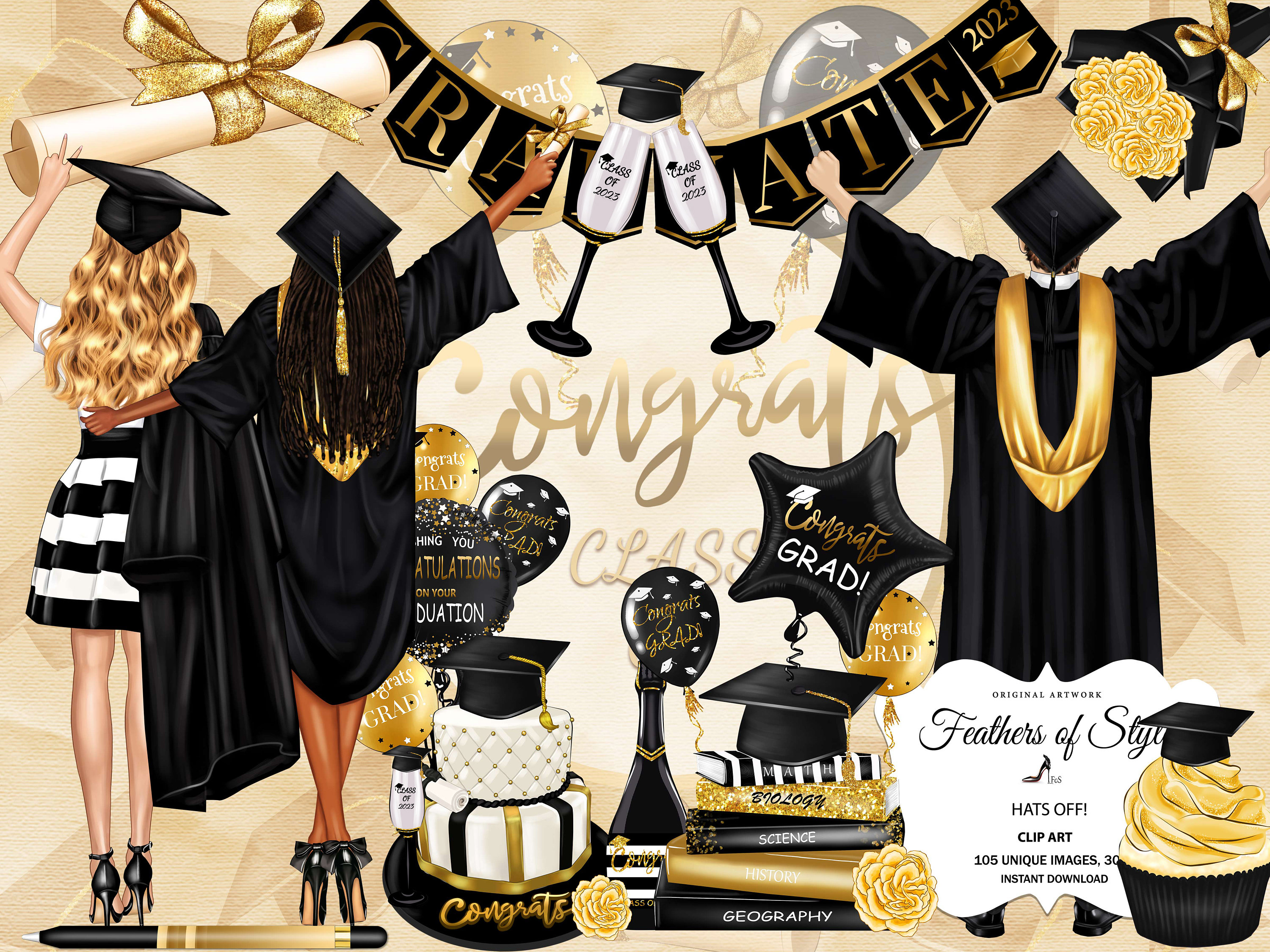 Graduation Clipart Graduating Girls Planner Stickers School - Etsy Canada