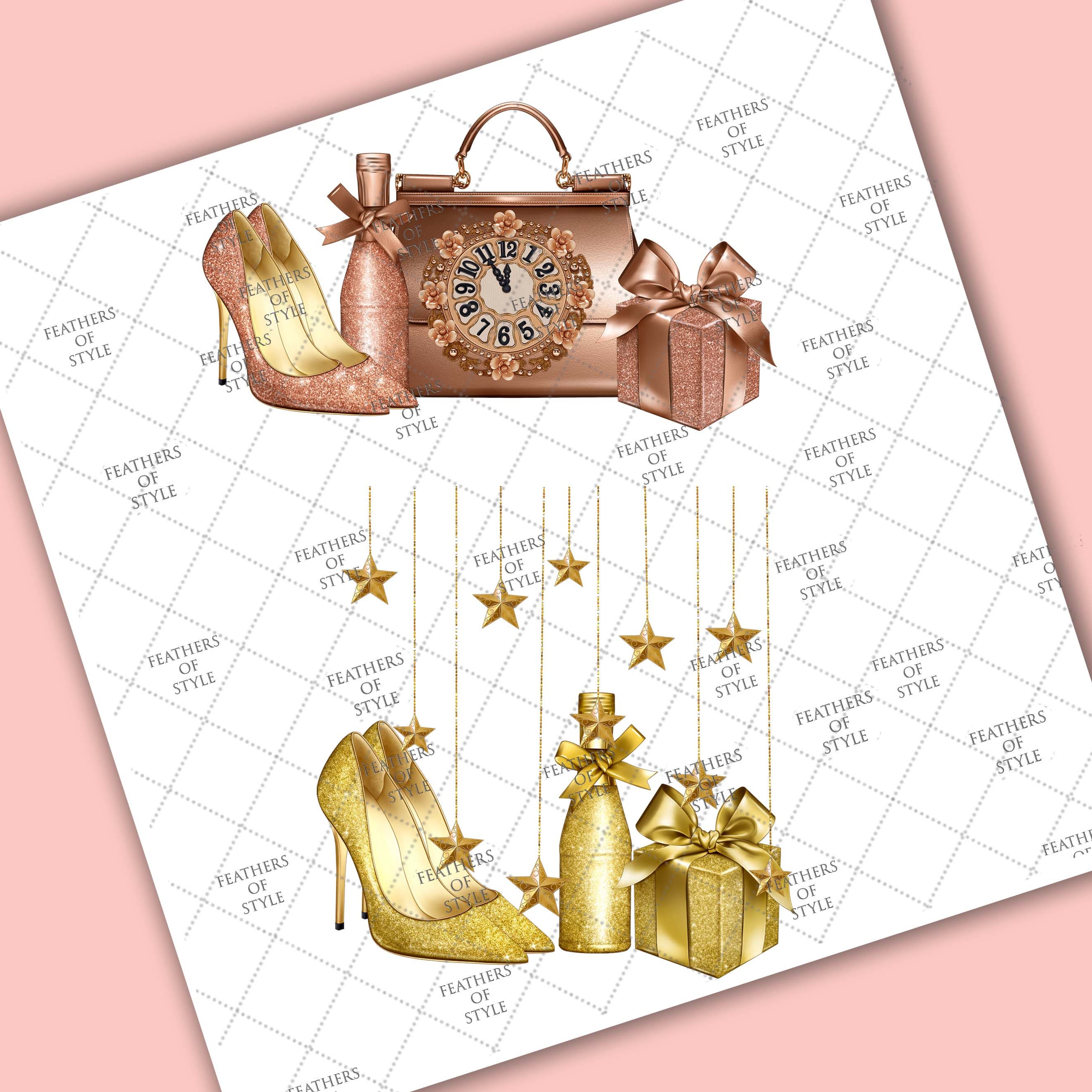 New Year Fashion Set NYE Clipart Fashion Accessories - Etsy