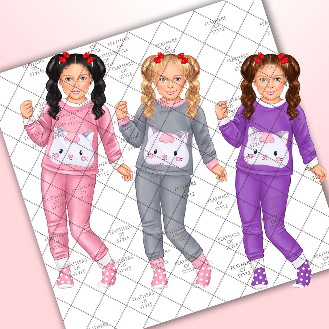 Pajama Party Clipart Children Clipart Bed Time Clipart | Etsy