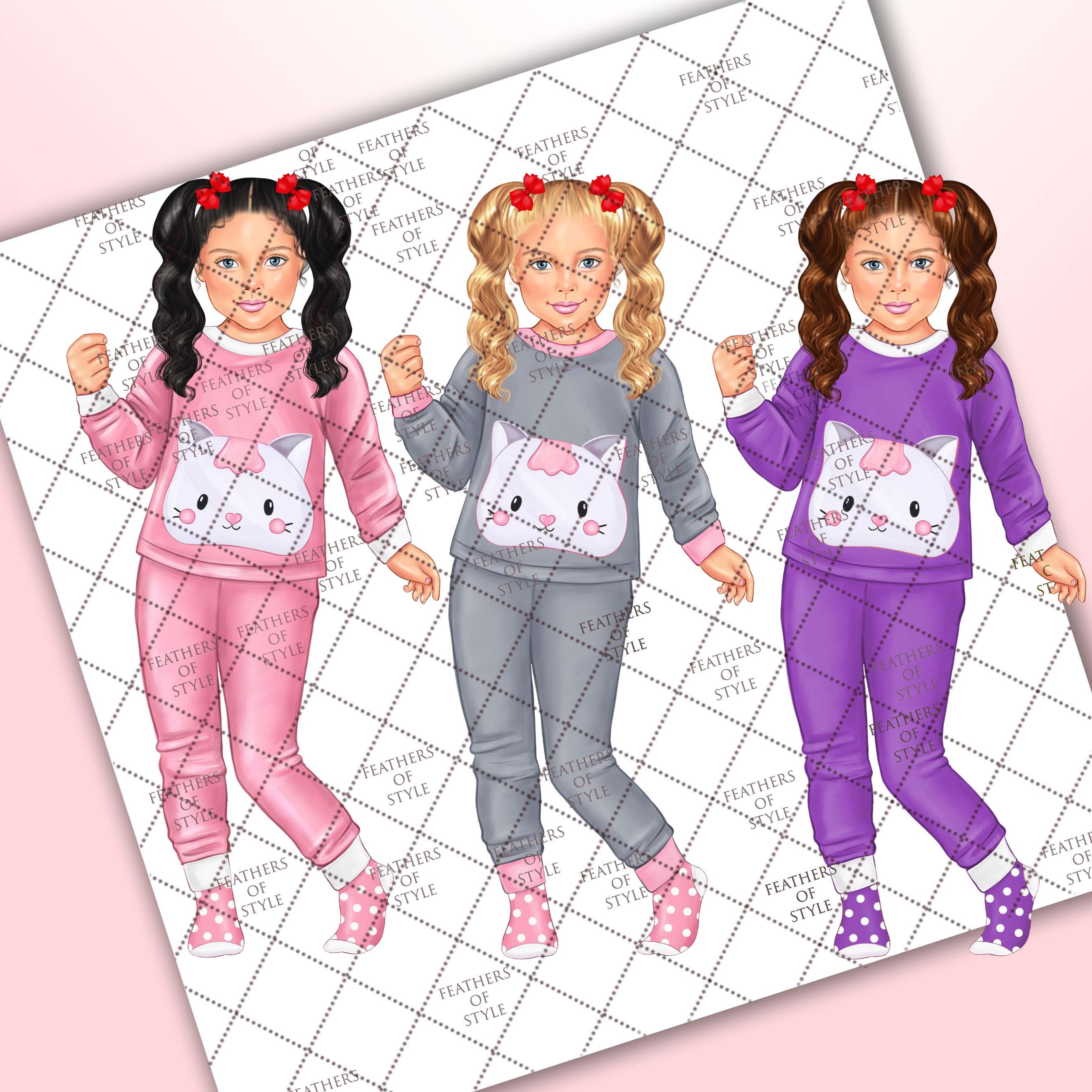 Pajama Party Clipart Children Clipart Bed Time Clipart - Etsy