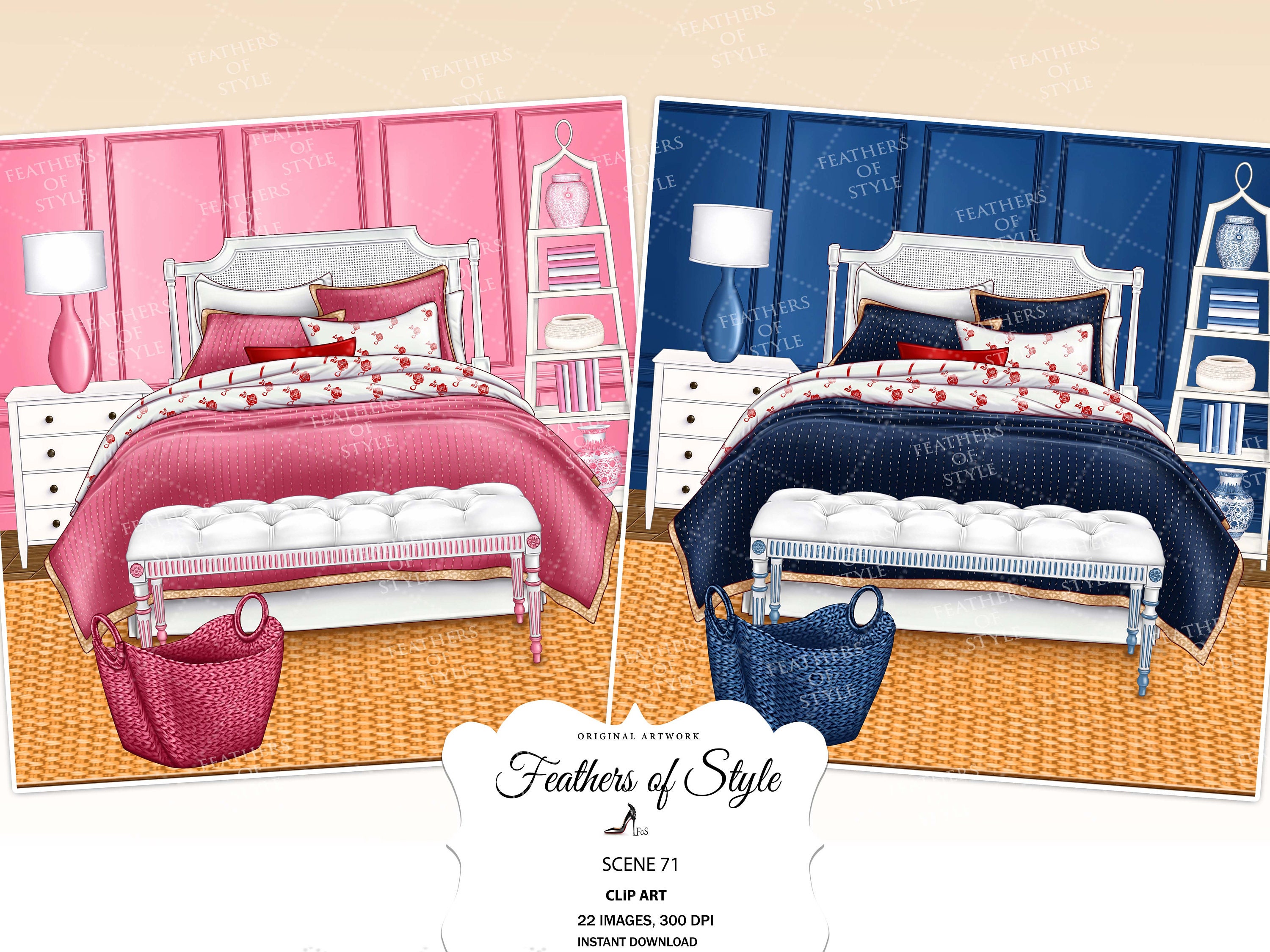 Background Scene Bedroom Clipart Bedroom Scene Bedroom - Etsy