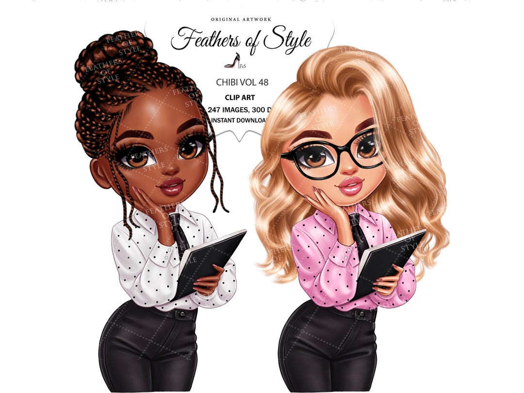 Boss Chibi Doll Clipart, Chibi Doll Png, Chibi Girl Clipart, Boss Babe ...