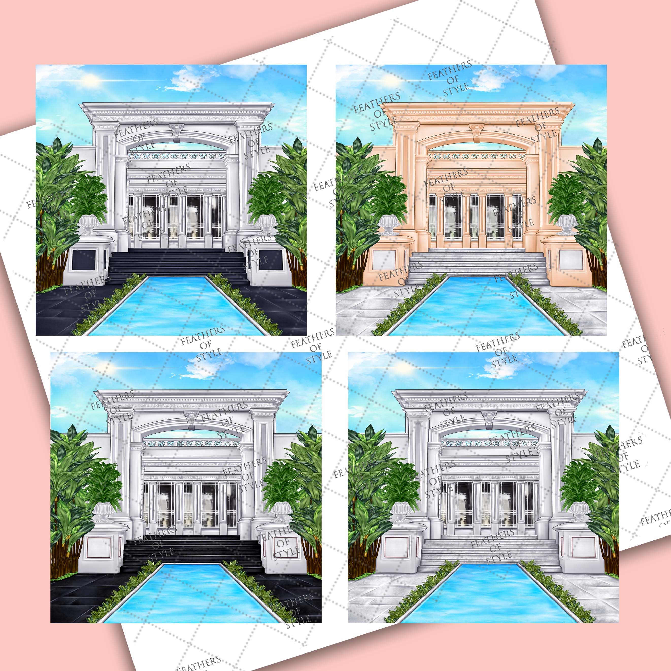 Scene Illustration Fashion Illustration House Scene House - Etsy