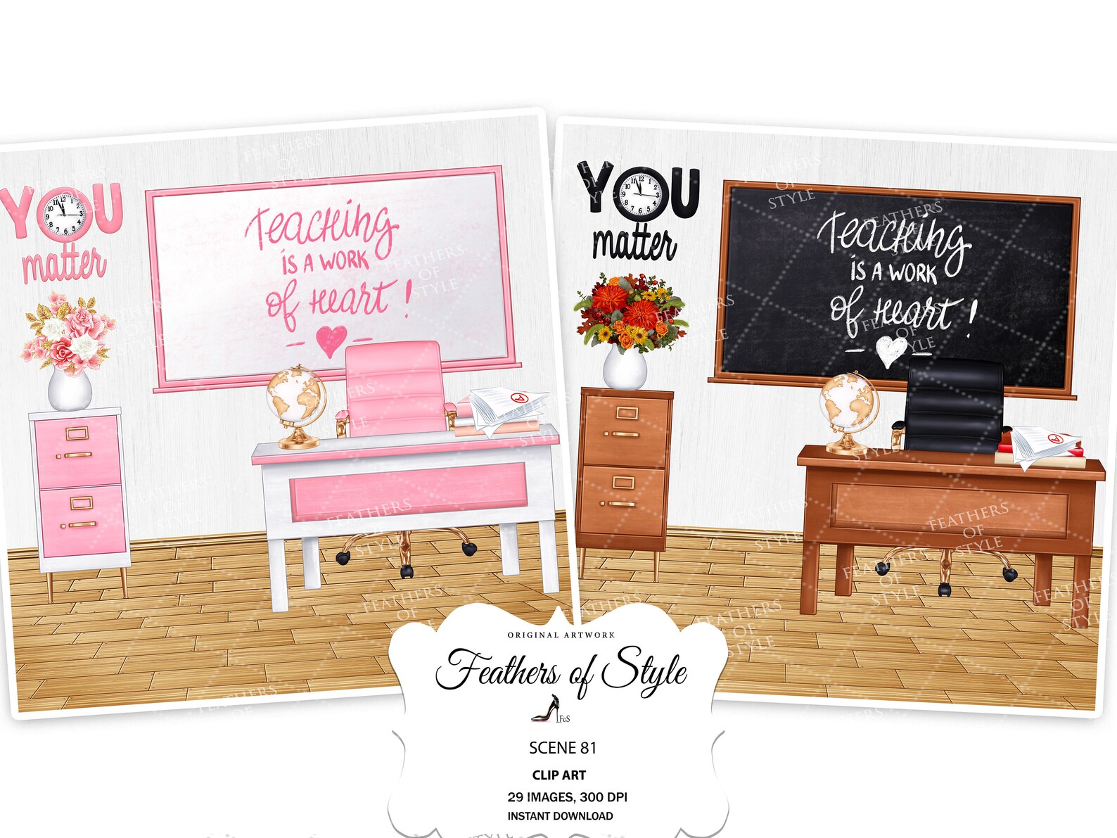 Classroom Clipart, Classroom Illustration, Classroom Scene, School ...