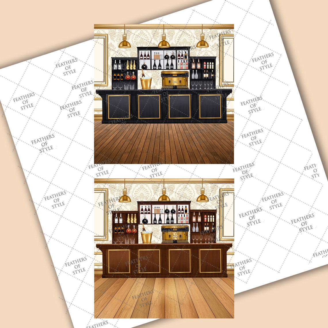 Bar scene Bar illustration Bar clipart Bar background | Etsy