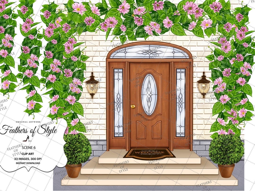 Door Scene, Front Door Scene, Front Door Illustration, Door ...