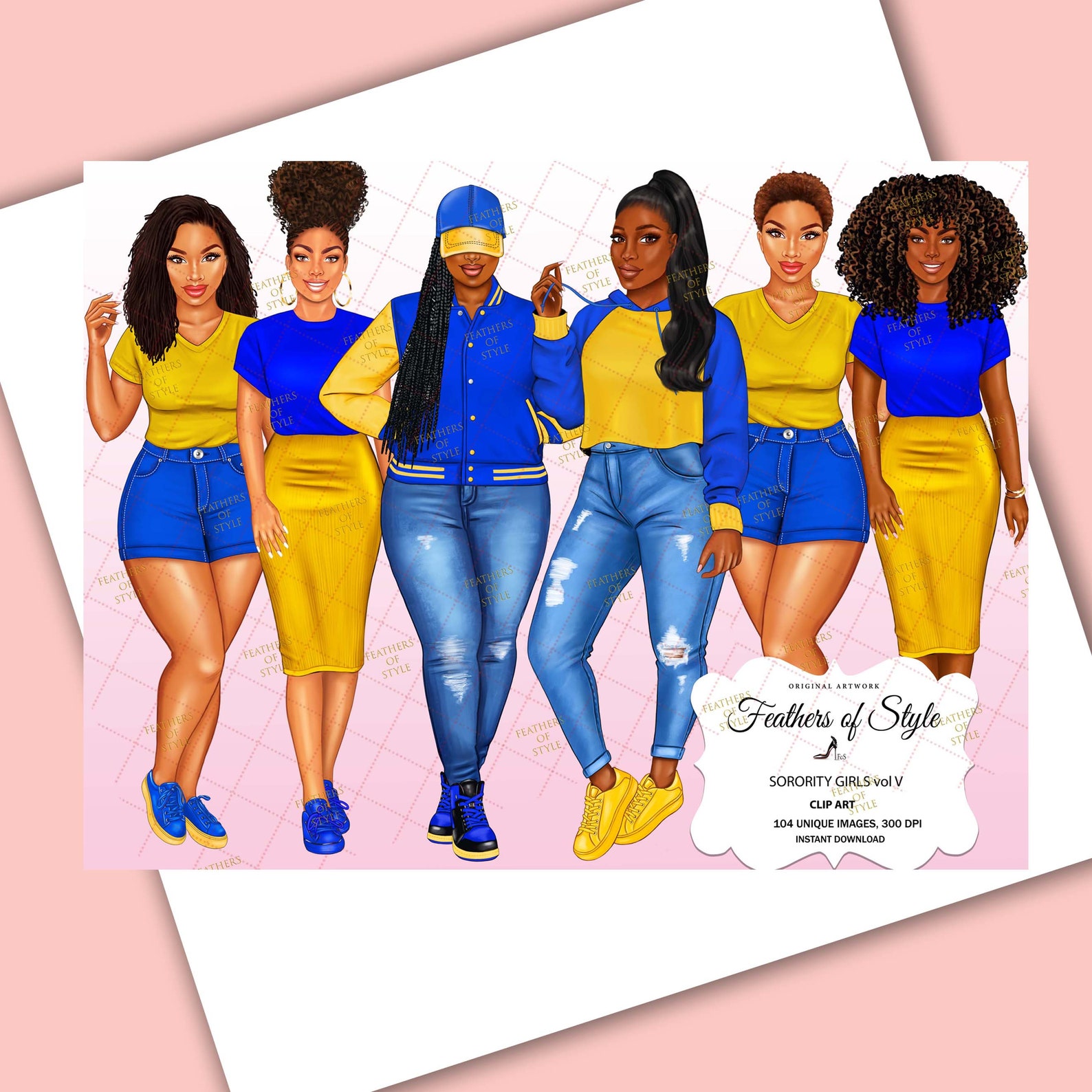 Sorority Clipart Sisterhood Clipart Girl Boss Fashion Afro - Etsy