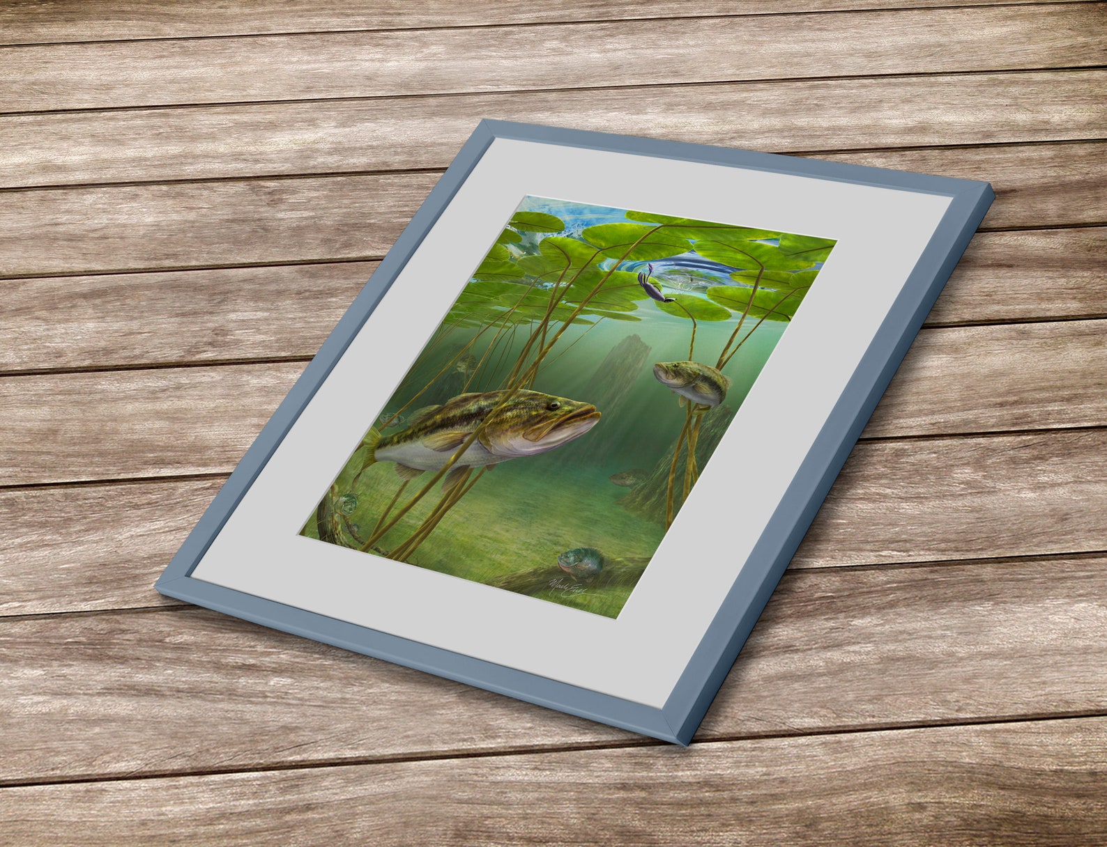 Bass Fishing Wall Art Print Gift. Largemouth Bass Fisherman Gift, Fish ...
