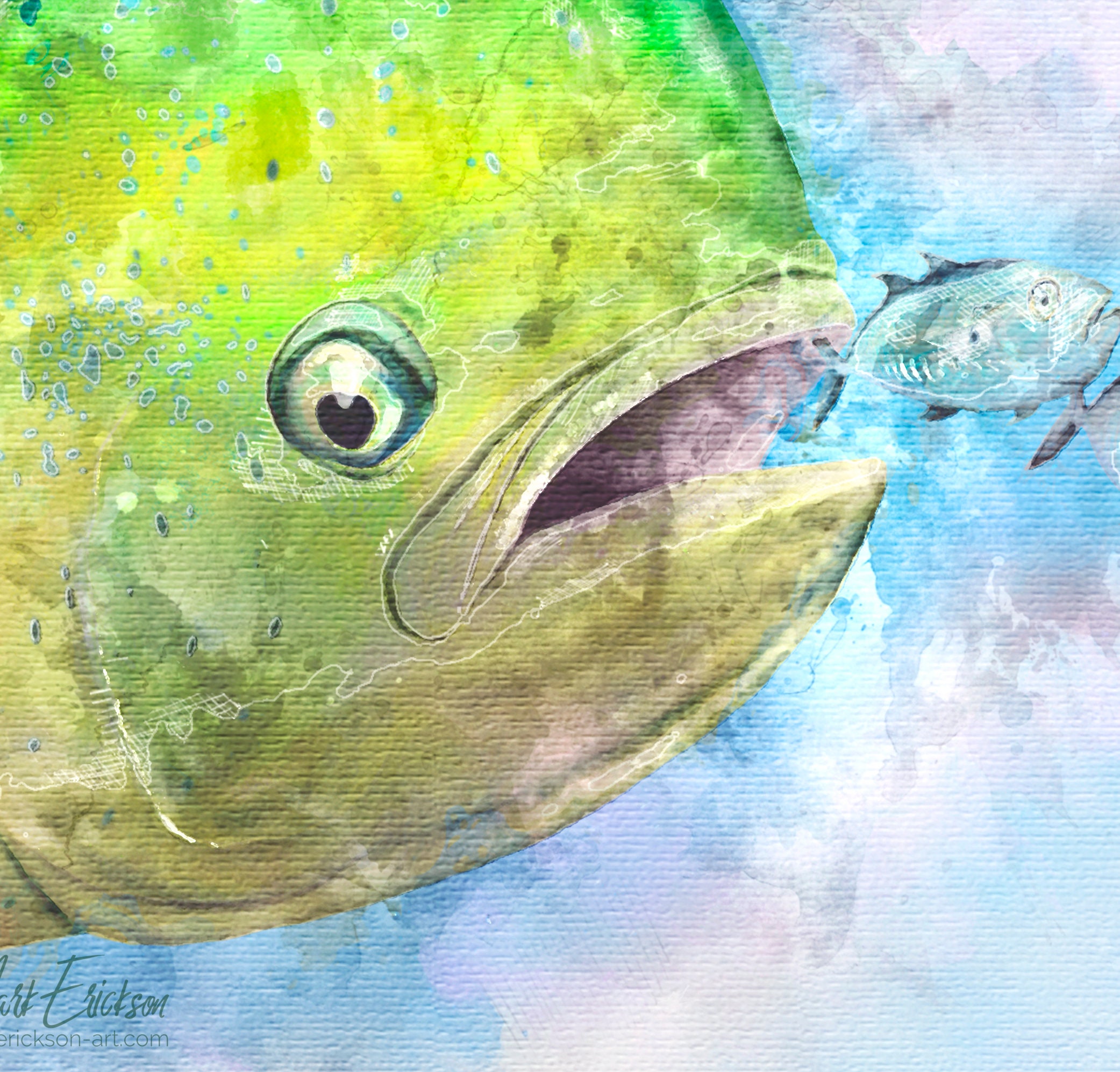 Mahi Mahi Art, Mahi Wall Décor Art Print, Dolphin Fish Art, Saltwater ...