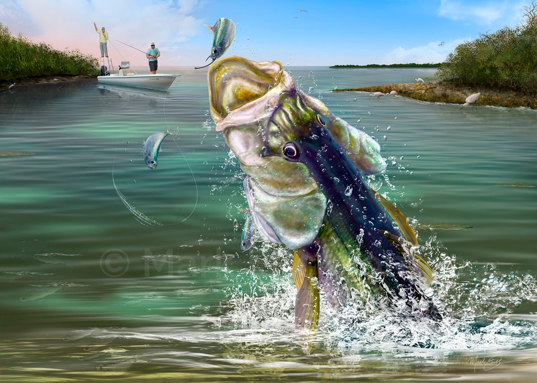 Snook Art Print Gift, Fishing Wall Art Snook Fishing Gift, Snook ...