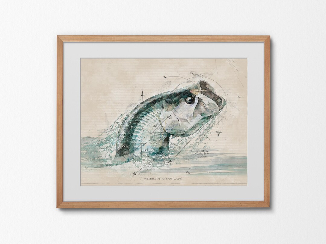 Tarpon Fly Fishing Art Print, Gift for Tarpon Fishermen, Tarpon Décor ...