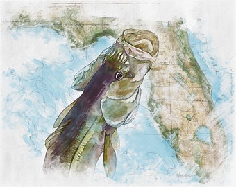 Snook Art Print Fishing Gift Fly Fishing Snook Fish Painting - Etsy