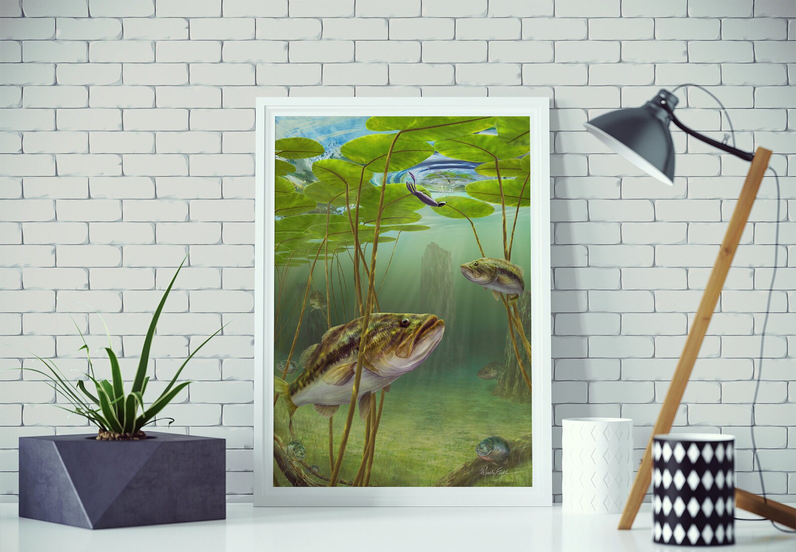 Bass Fishing Wall Art Print Gift. Largemouth Bass Fisherman Gift, Fish ...