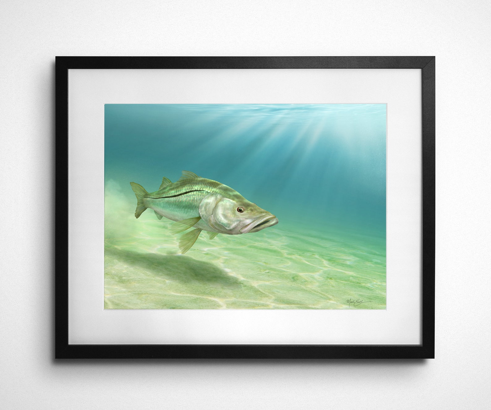 Snook Wall Art Print Fishing Gifts for a Saltwater Fisherman Gift ...