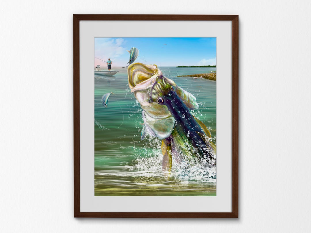 Snook Art Print Gift for Dad. Snook Fishing Gift for a Snook Fisherman ...