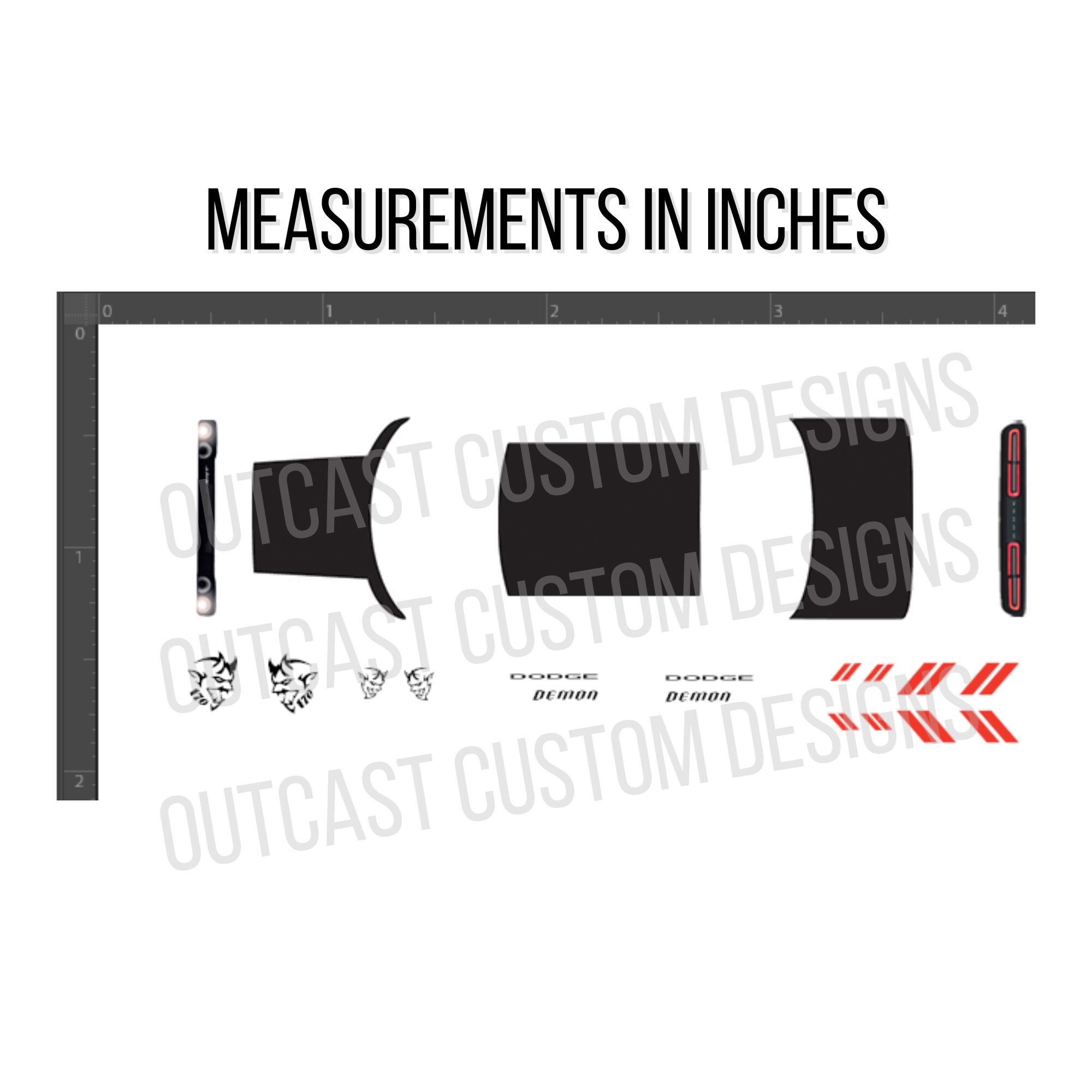 Demon 170 Mini Waterslide Decals on Clear Background for 1:64 Scale ...