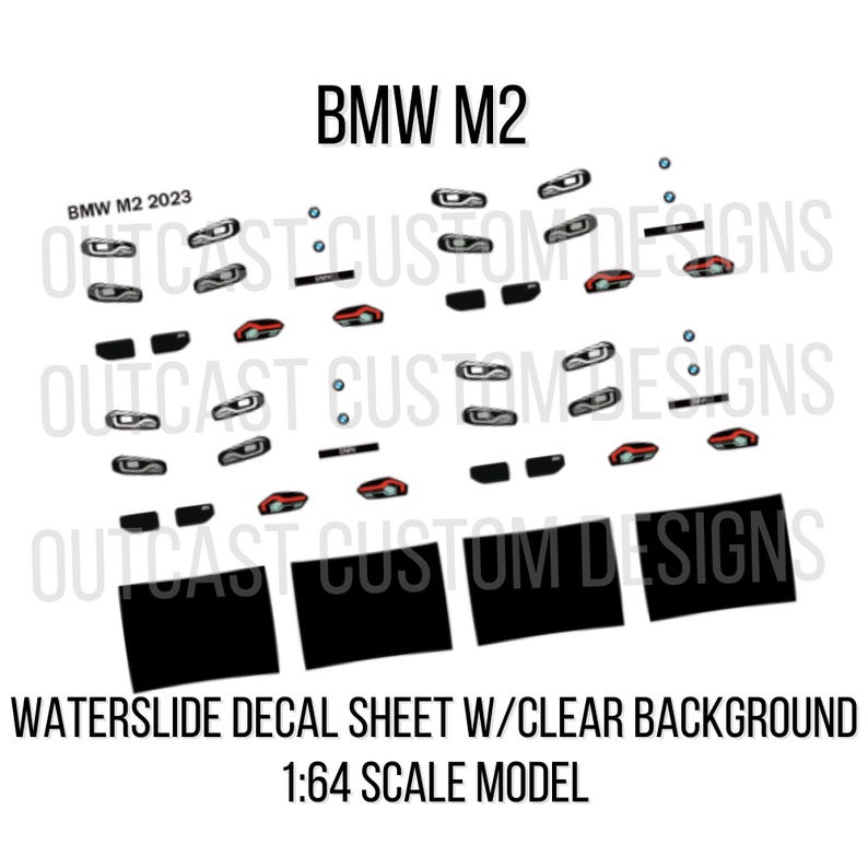 BMW M2 G87 Waterslide Decals W/ Stunning Details for 1:64 Scale Diecast ...