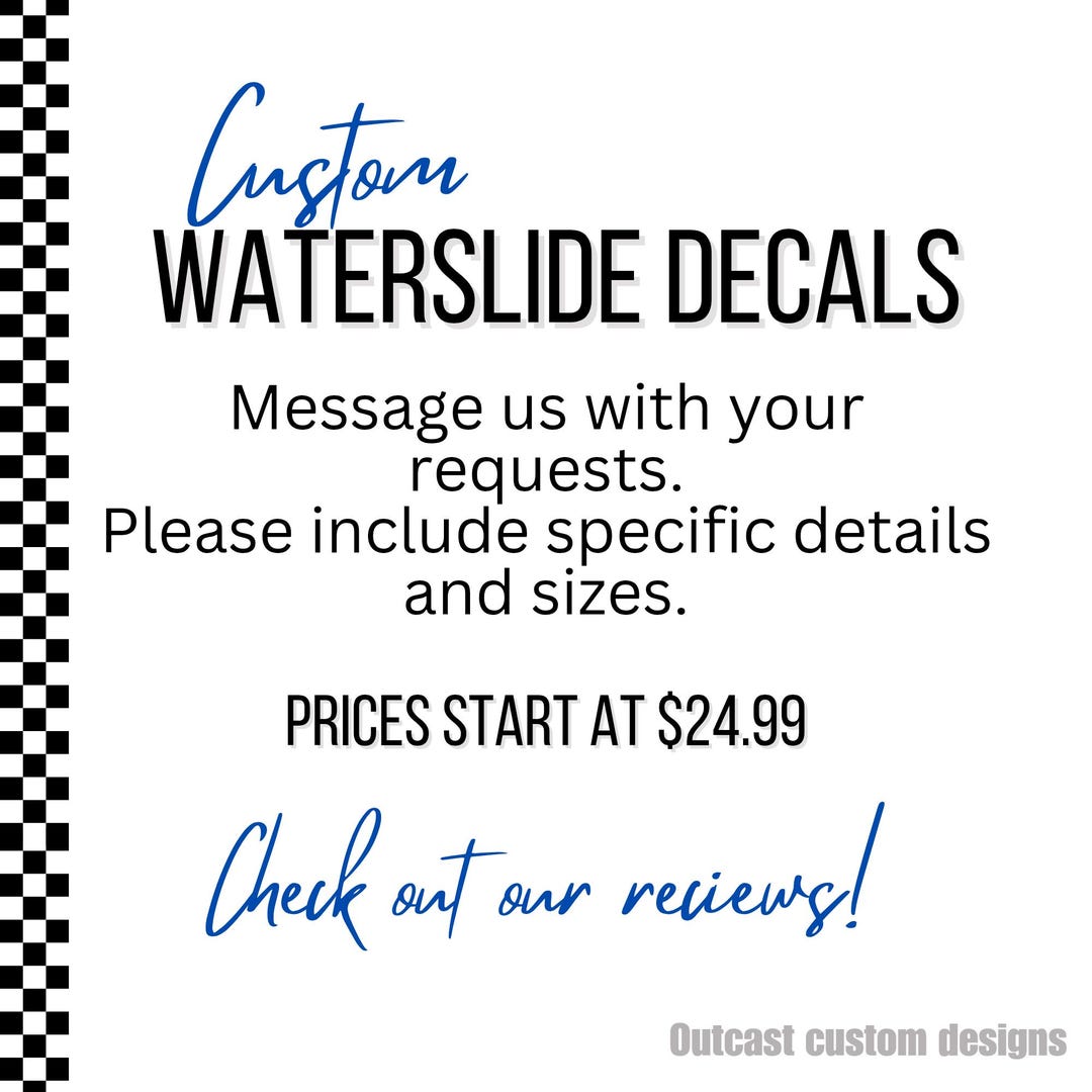 Custom Waterslide Decals, Made to Order - Etsy