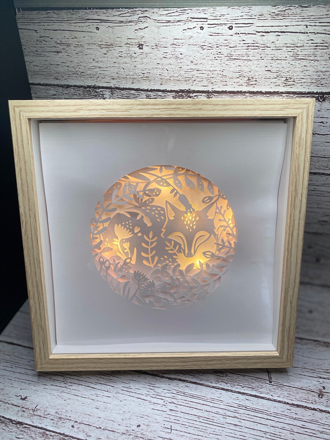 Fox Shadow Box With Fairy Lights - Etsy