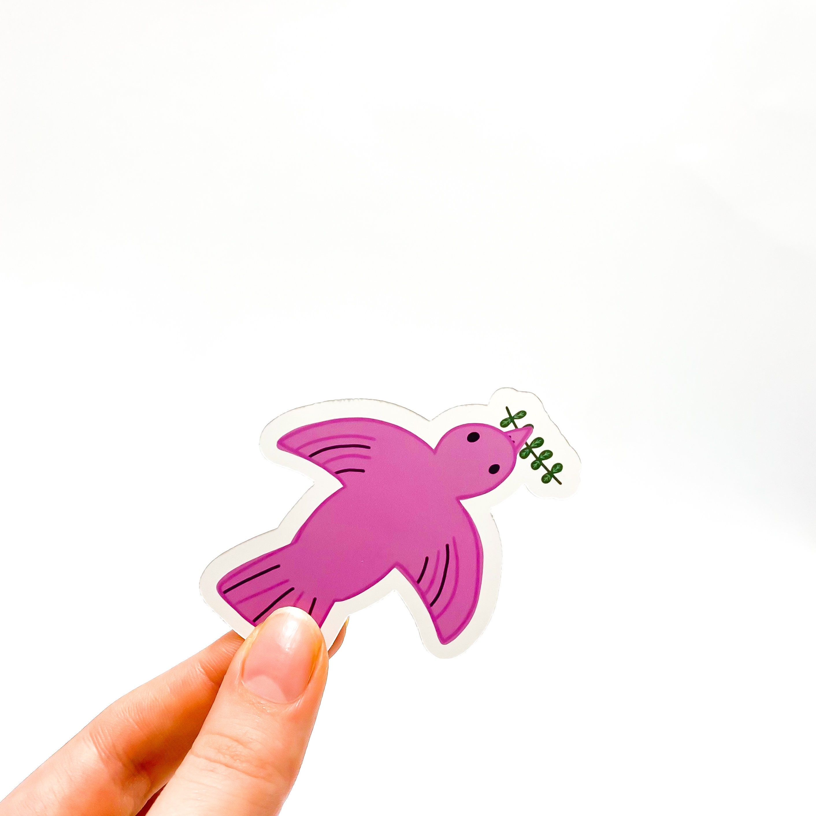 Purple Dove Sticker - Cute Illustrated Animal Bird Die Cut Vinyl ...
