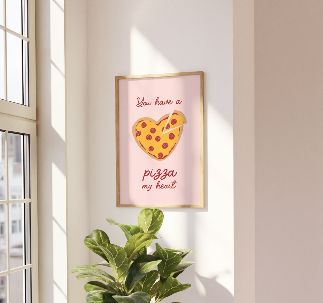 You Have a Pizza My Heart Art Print - Cute Pink Pun Illustration A5 or ...