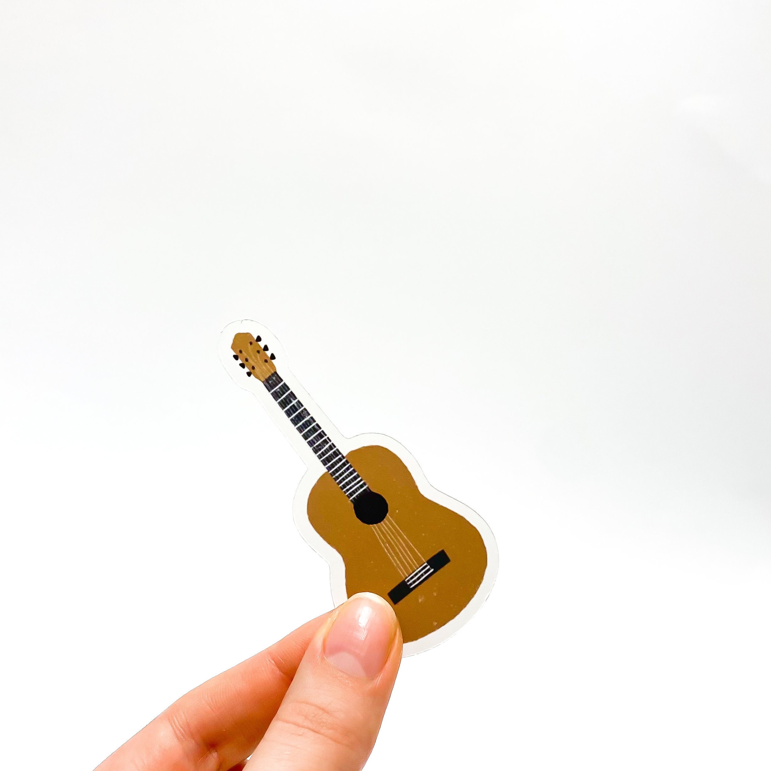 Guitar Sticker Cute Illustrated Acoustic Guitar Die Cut - Etsy UK