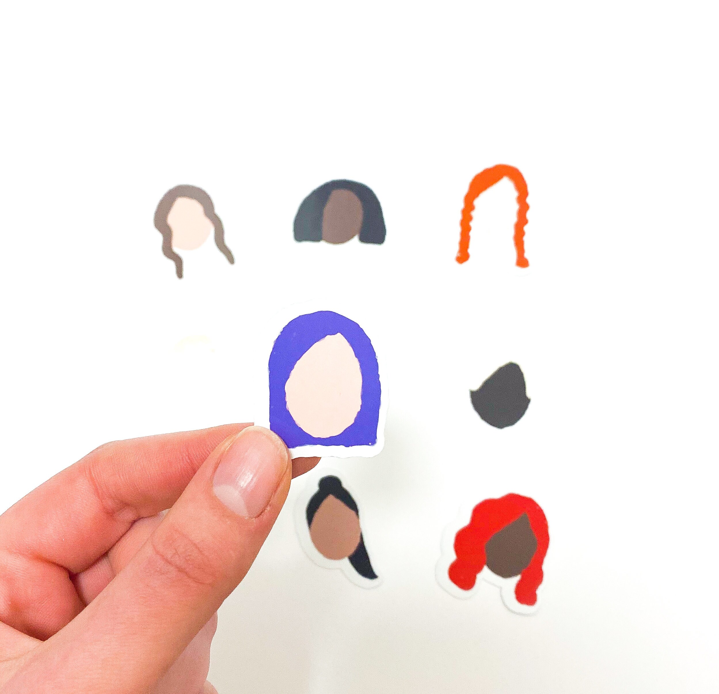 Girls Sticker Set Cute Illustrated Women Hairstyles Stickers | Etsy