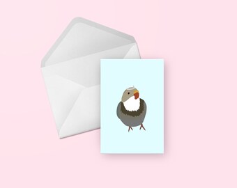 Cockatiel Greeting Card Cute Illustrated Weiro | Etsy