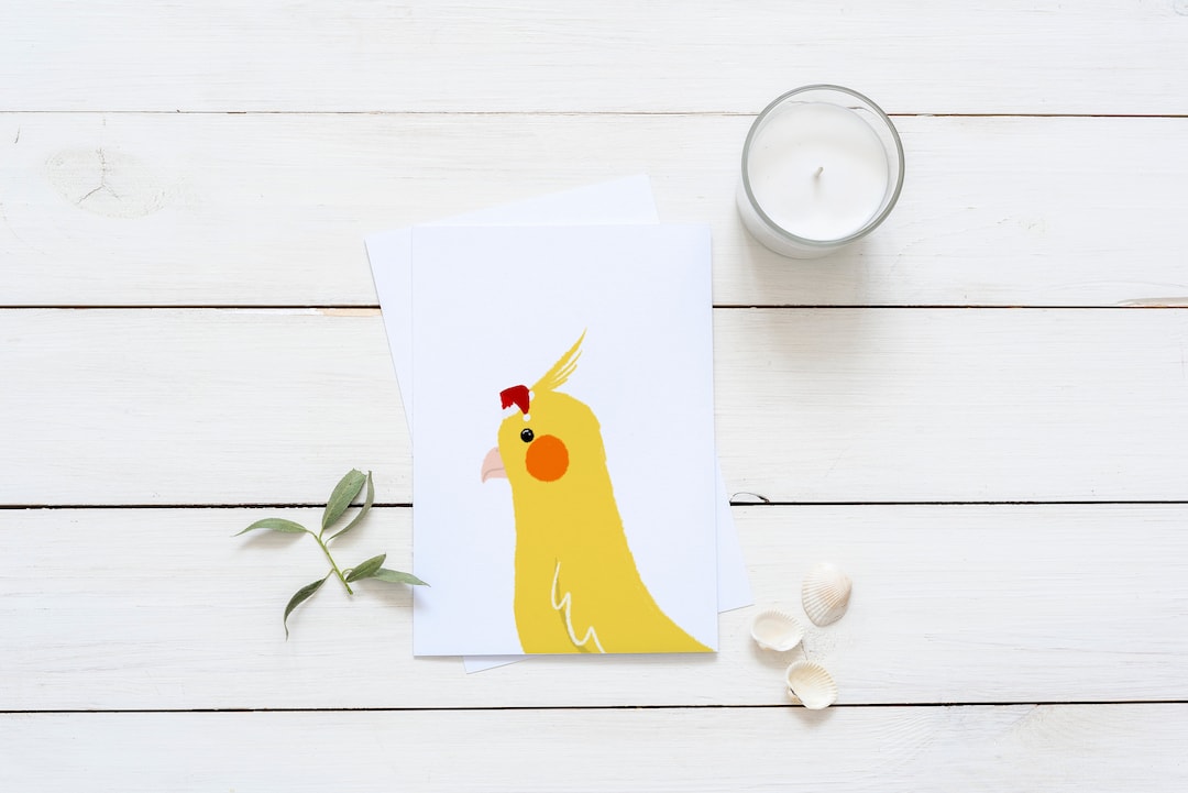 Cockatiel Christmas Greeting Card - Cute Wiero Illustrated Bird Parrot ...