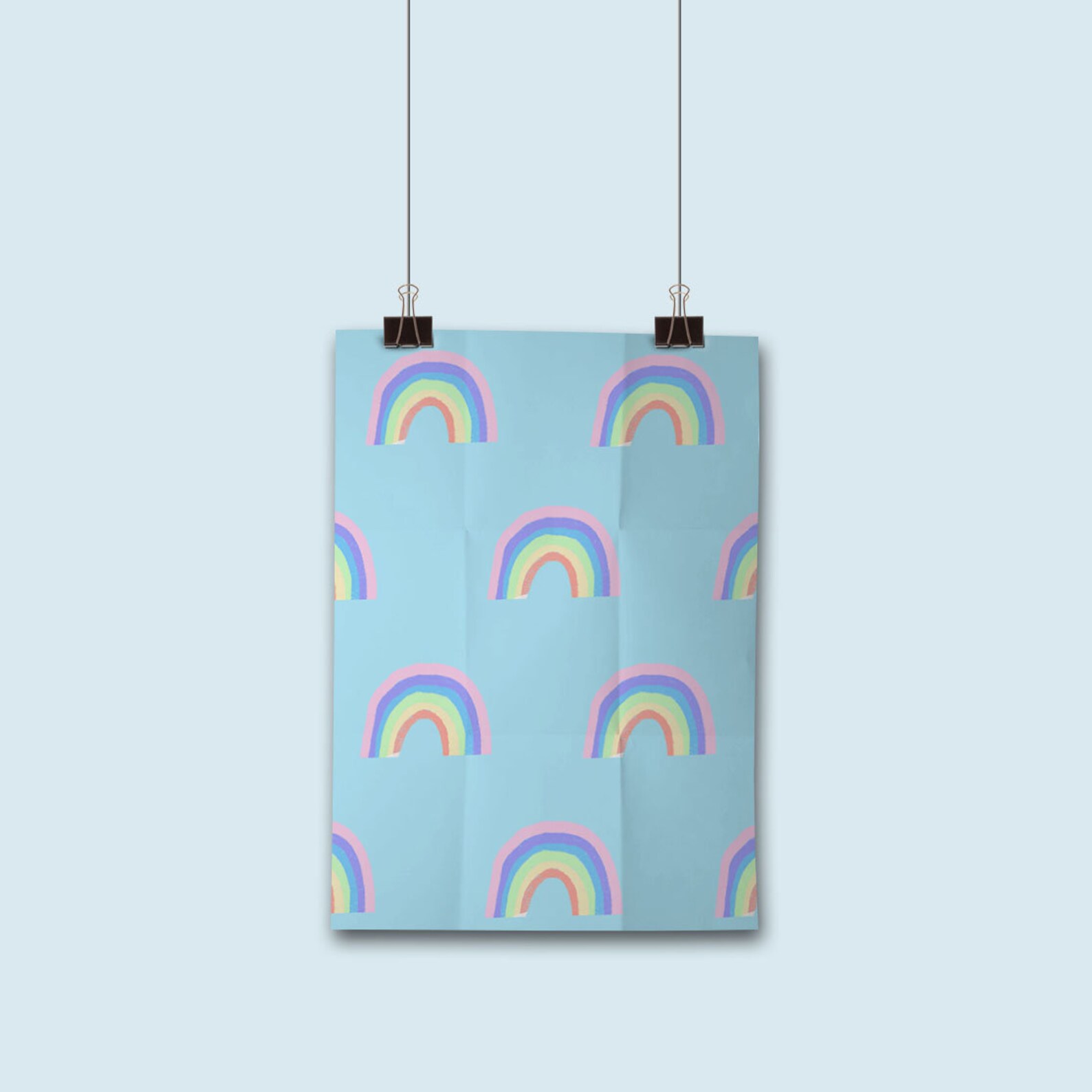 Rainbow Art Print - Cute Blue Illustration A5 or A4 Print - Etsy Australia