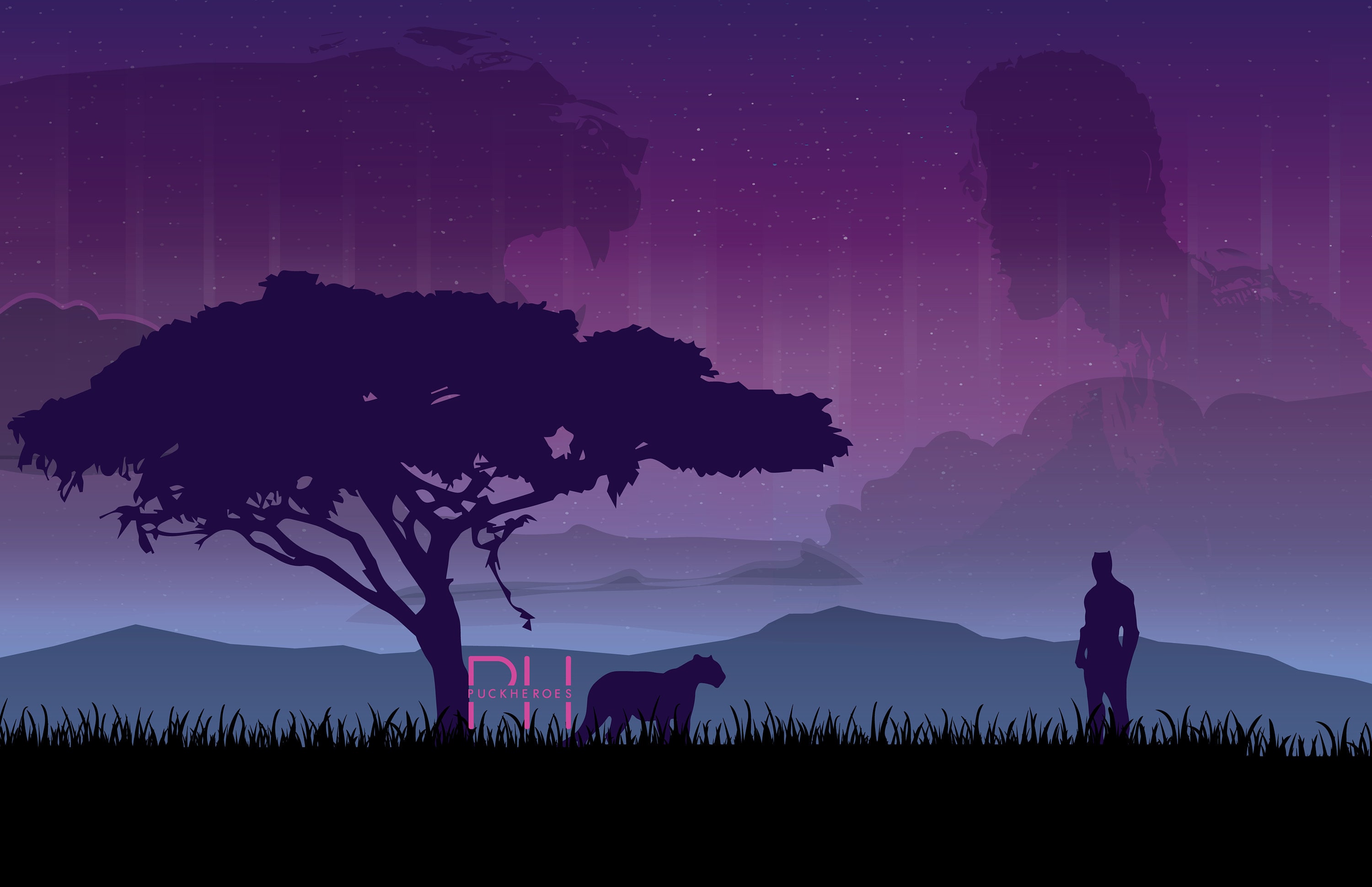 The Panther and the King Black Panther Minimalist Design 17x11 Print - Etsy