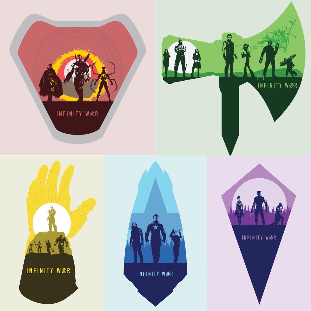 Avengers Infinity War Minimalist Design Set - 8x10 Prints - Etsy