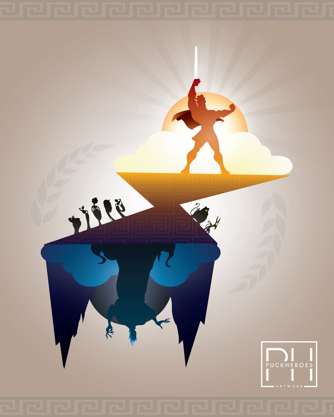 Hercules Minimalist Design - 8x10 Print - Etsy