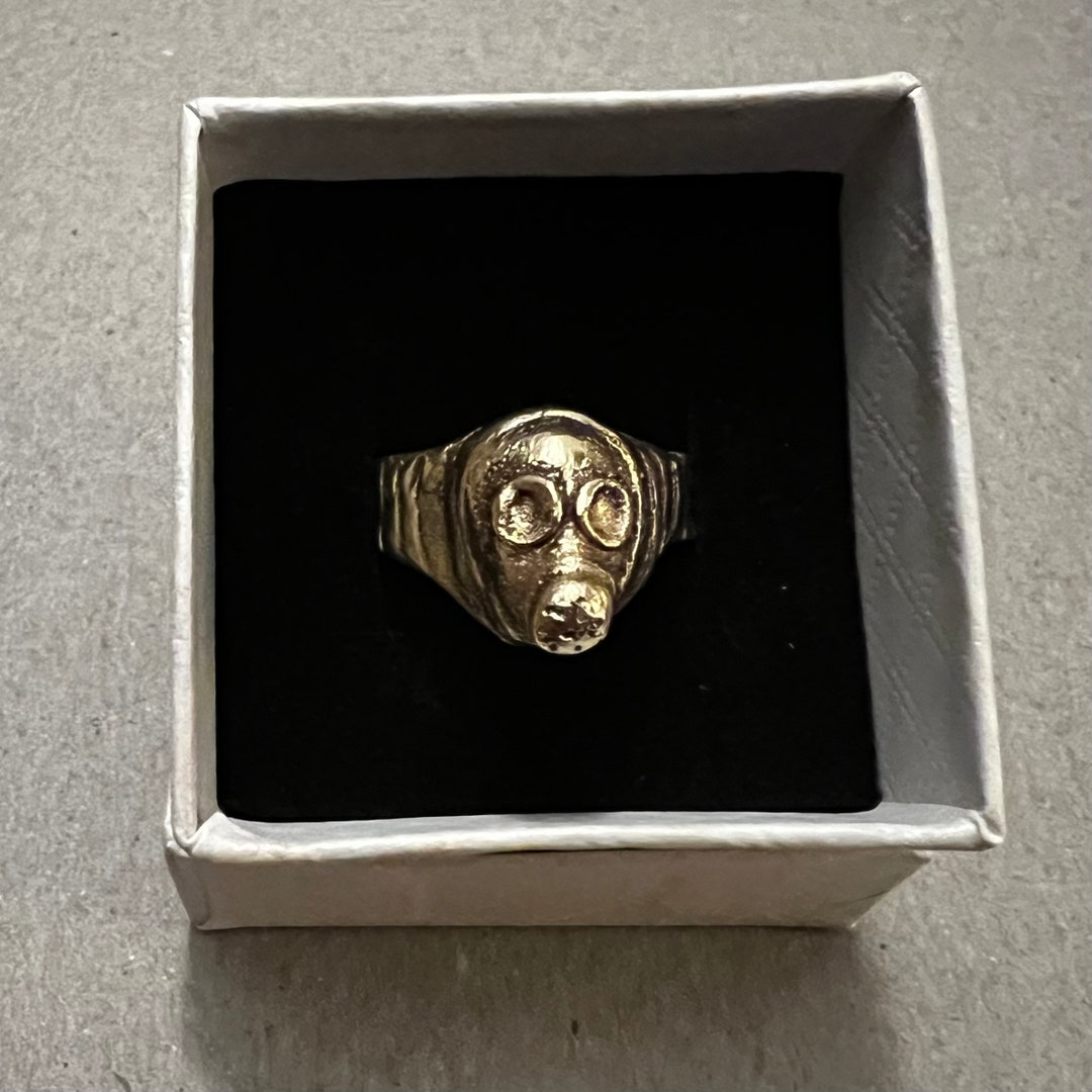 Bronze Gas Mask Ring - Etsy UK