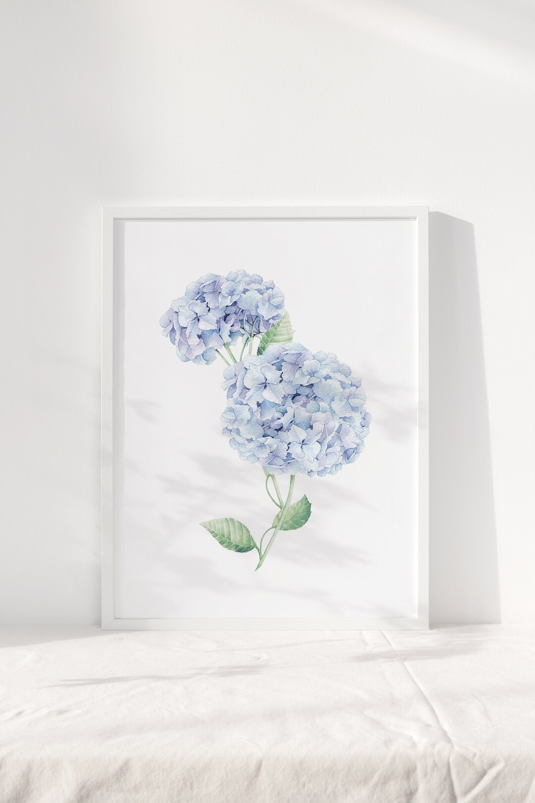 Watercolour Floral Illustration Print - Hydrangea Floral Print - Floral ...