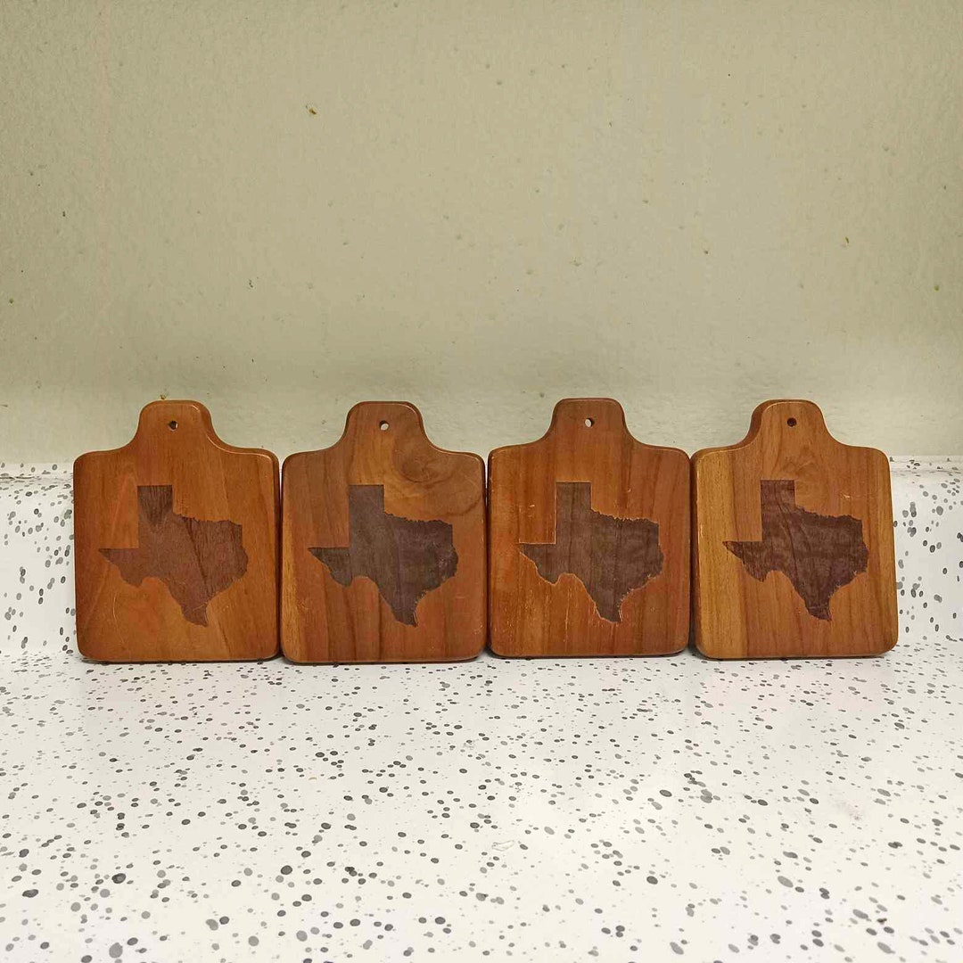 Vintage Texas Map Design Wooden Coasters, Very Solid Wood Texas ...