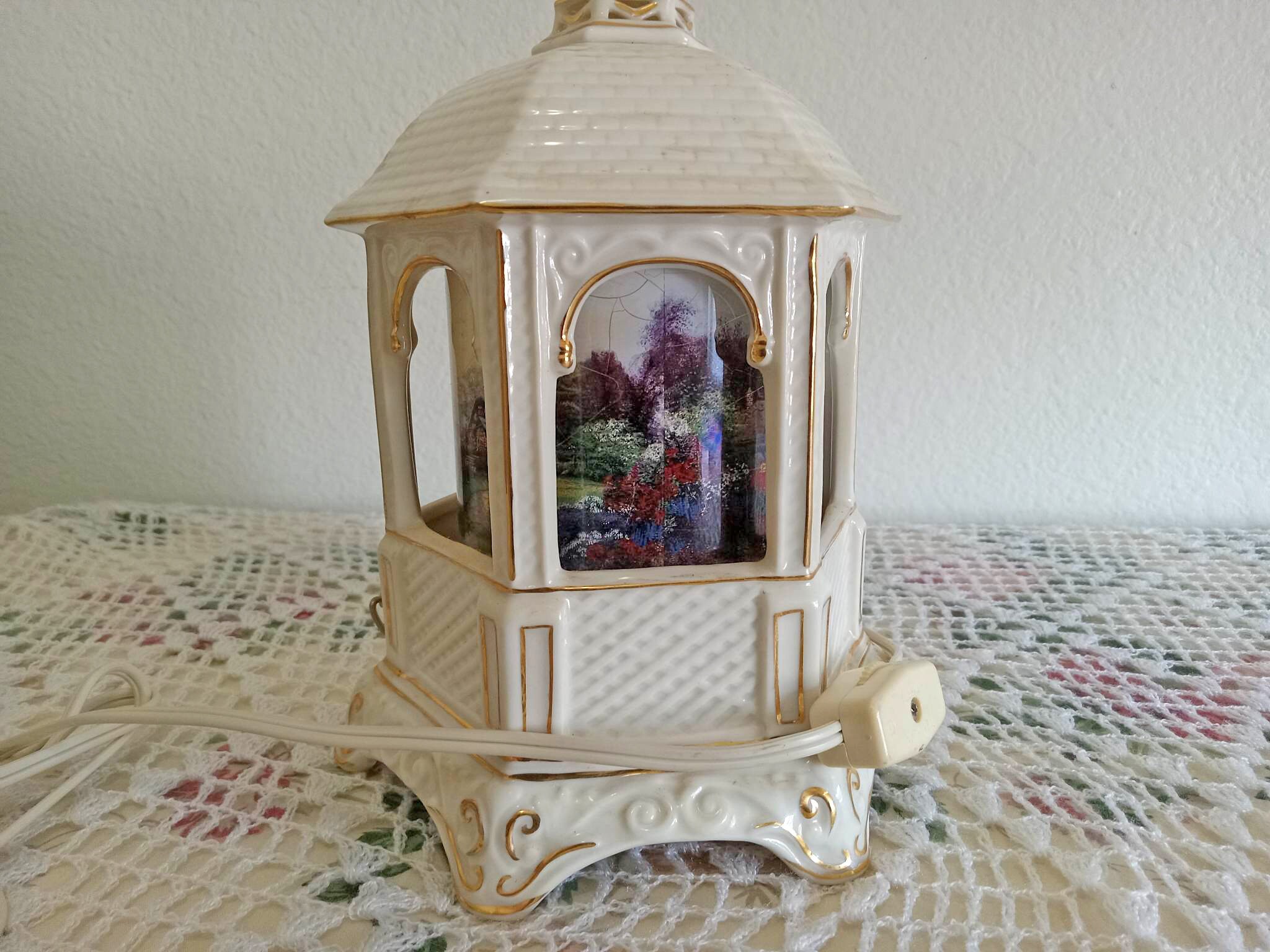 Thomas Kinkade Cottage Carousel Porcelain Gazebo for Decor, Adorable ...