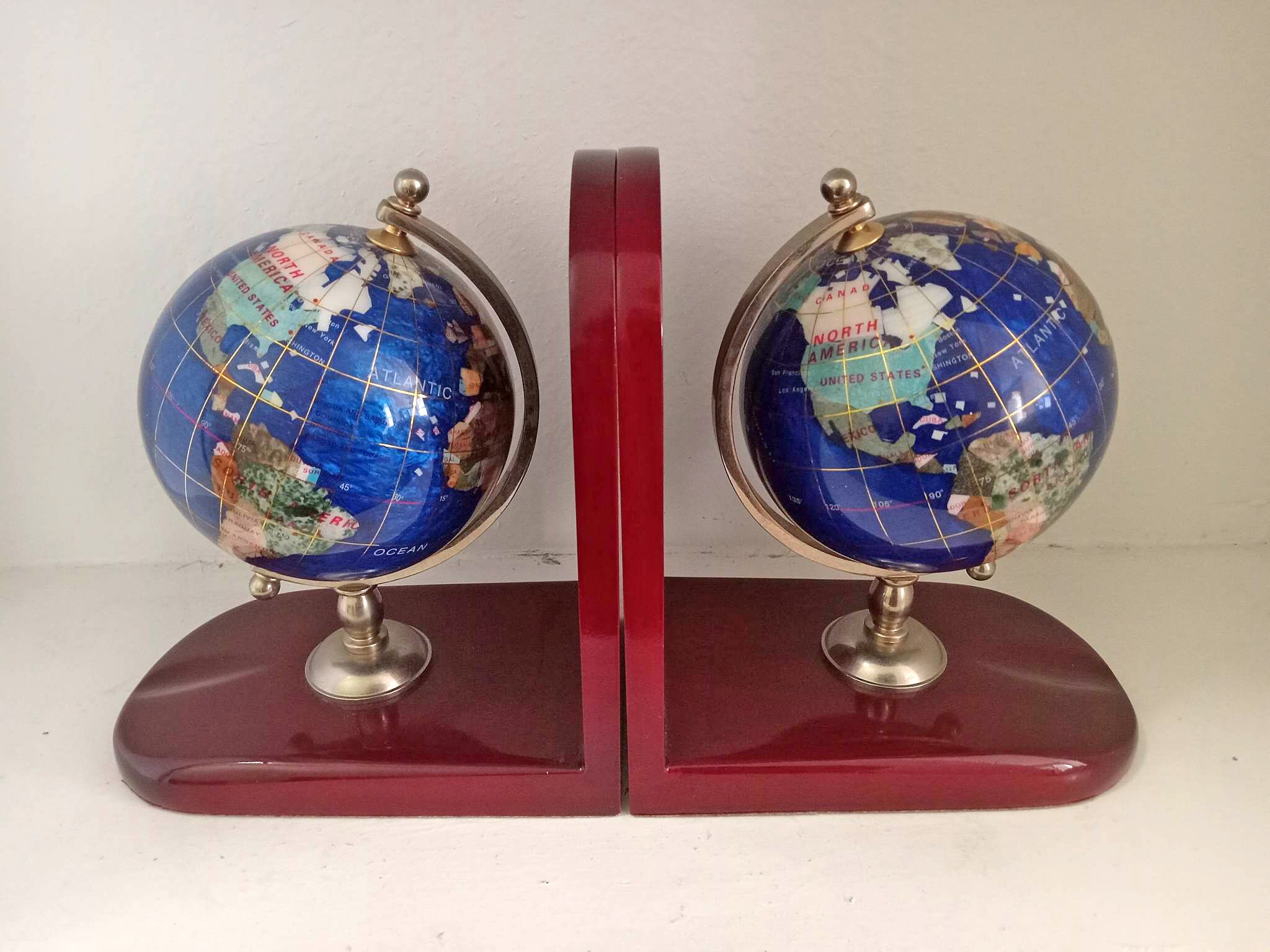 Gemstone Globe Bookends