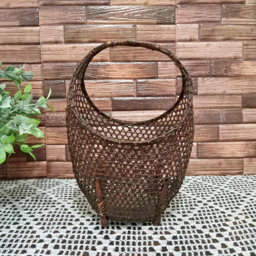 Cute Dark Brown Small Basket, Open Weave Very Delicate Basket, Adorable ...