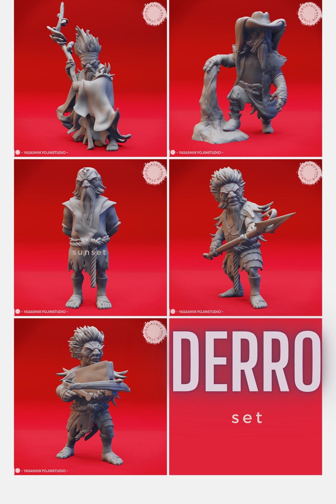 Derro Miniature Set by Yasashii Kyojin Studio 32mm or 54mm Resin ...